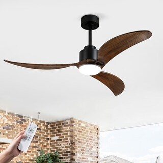 52"Ceiling Fan,Dimmable LED Light Remote Control,Quiet DC Motor 6 Speed ...
