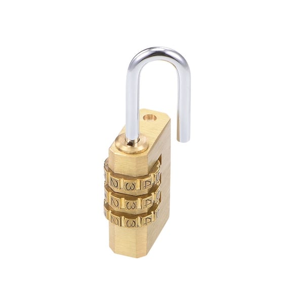 3 Digit Combination Padlock Brass Locks 3mm Shackle Diameter - 3 Digit ...