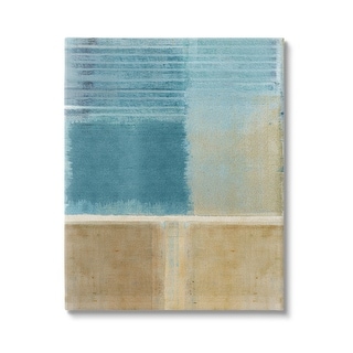 Stupell Blue & Tan Painting Canvas Wall Art Design by Flora Kouta - Bed ...