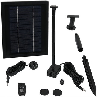 Sunnydaze Solar Pump Kit - Battery Pack - Remote Control - 65 GPH - 47 ...