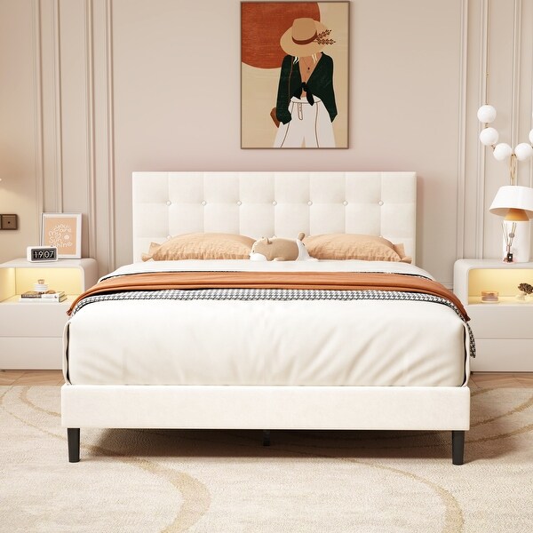 Square tufted bed store