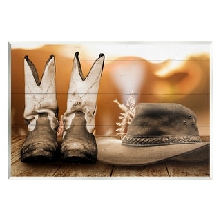 Stupell Rustic Cowboy Boots Wall Plaque Art Marcus Prime - Bed Bath ...