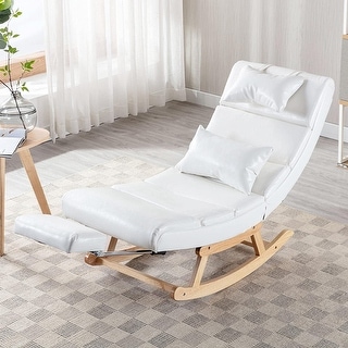 Rocking Lounge Chair with Large Backrest and Pull Out Pedal for Nursery ...