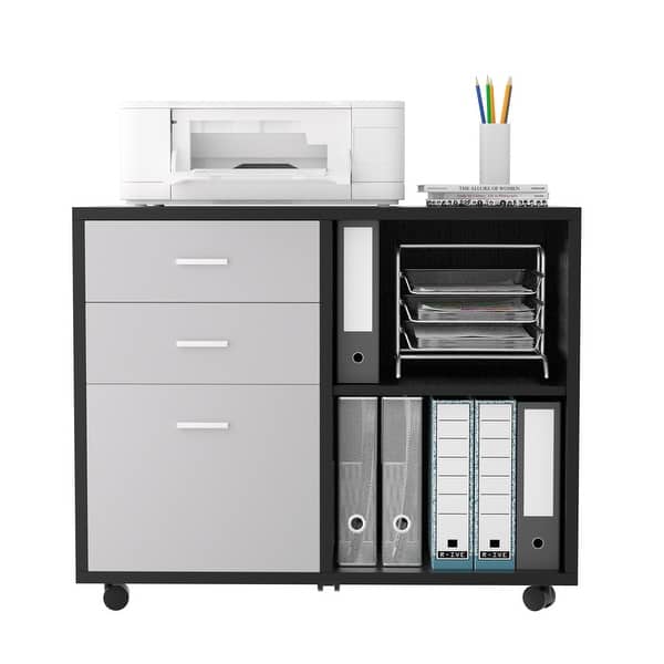 File Cabinet with 3 Drawer Mobile Lateral Filing Cabinet - Bed Bath ...
