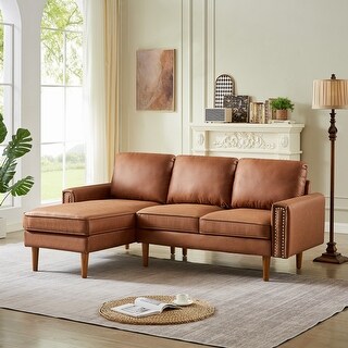 Suede Fabric L-Shape Sofa Couch, Left Chaise - Bed Bath & Beyond - 40362005