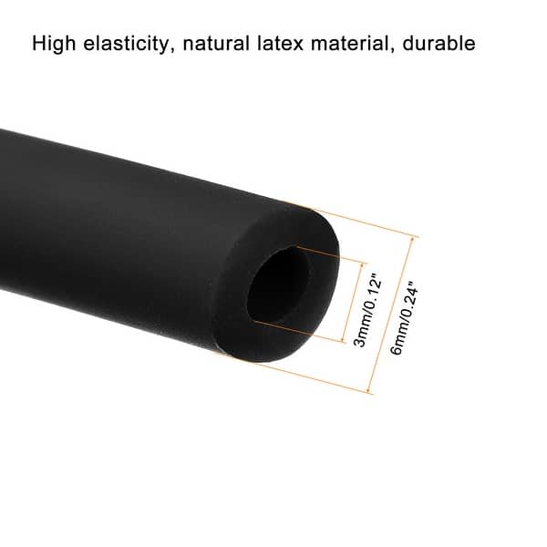 Natural Latex Rubber Tubing 3mm ID 6mm OD 10ft Black Highly Elastic ...