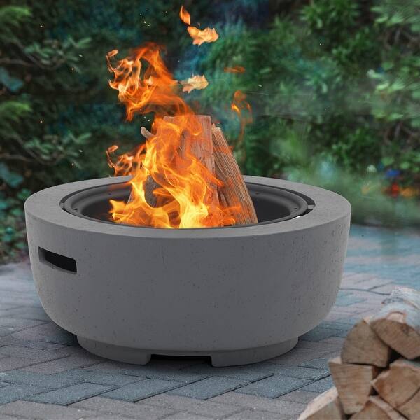 Patio Wood Burning Round Concrete Fire Pit - Bed Bath & Beyond - 39465919