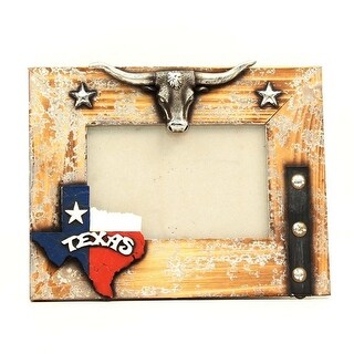 M&F Western Frame Photo Texas Longhorn Stars 5x7 Photo Brown - Bed Bath ...