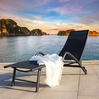 Modern Outdoor Metal and Durable Mesh Fabric Patio Lounge Unique Design ...