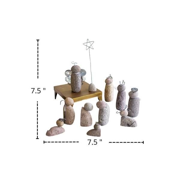 Set of 12 River Rock Nativity Scene - Bed Bath & Beyond - 35358313