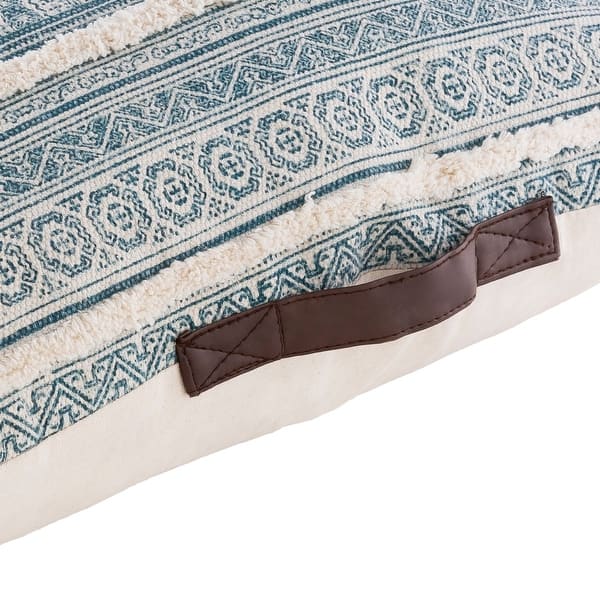 Baruska Handwoven Striped Floor Pillow with Handle - On Sale - Bed Bath ...