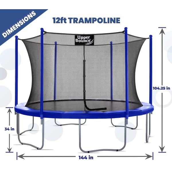 Machrus Upper Bounce 12 FT Round Outdoor Trampoline Set with Safety Net ...