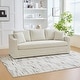 83.86" Chenille Upholstered Three-Seat Sofa with Deep Seat Design - Bed ...