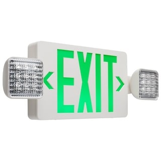Combination Green Exit Sign/Emergency Light 90min Ni-Cad backup 120 ...