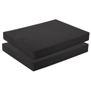 2 Pack Black Packing Foam Sheets, 2 Inch Polyurethane Cushioning ...