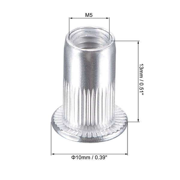 Rivet Nuts Alloy Knurled Flat Head Threaded Insert Fastener - Bed Bath ...