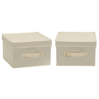 Household Essentials Canvas Storage Bins with Removable Lid, Set of 2 ...