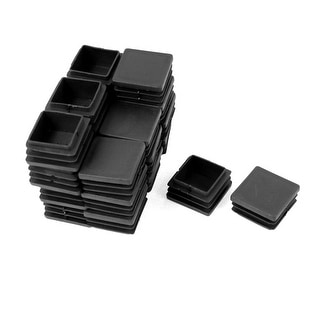 24 Pcs Plastic End Caps 35x35mm Square Ribbed Tubing Tube Pipe Insert ...