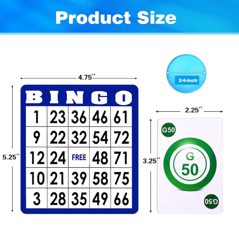 GSE™ Complete Bingo Game Set with 100 Bingo Cards, 1000 Bingo Chips ...