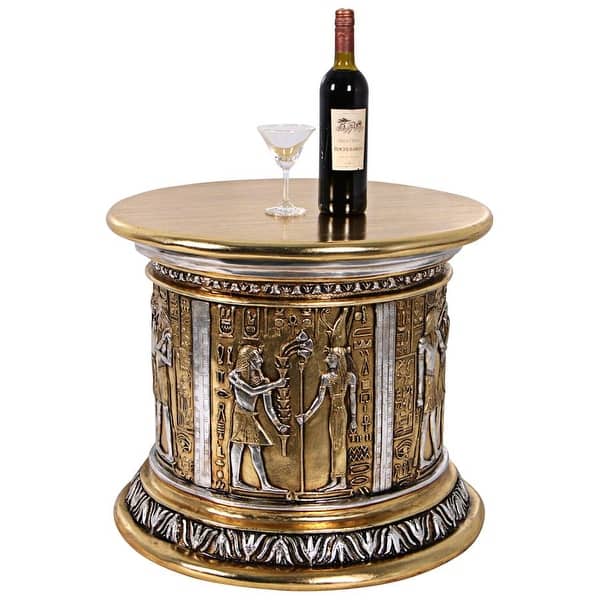 Design Toscano Egyptian Karnak Temple Side Table and Statuary Pedestal ...