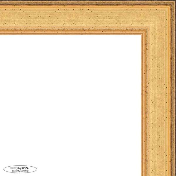 30x36 Traditional Gold Wood Picture Frame - UV Acrylic, Foam Board ...