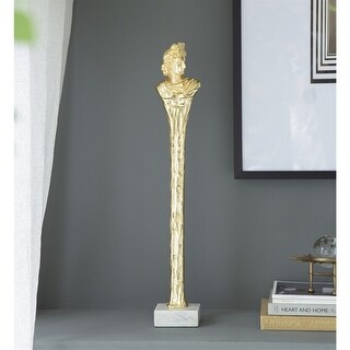 Elongated Gold Roman Statue on White Marble Base - Bed Bath & Beyond ...