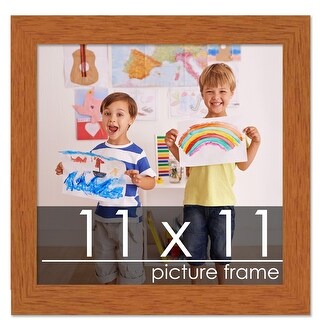 11x11 Traditional Honey Pecan Complete Wood Square Picture Frame with ...