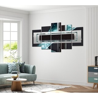 Glam Canvas Wall Art - Azure Rain - 5 Pieces - Bed Bath & Beyond - 40138492