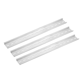 3 Pcs DIN Rail Slotted Aluminum Mounting Guide Silver Tone 300mmx35mmx7 ...
