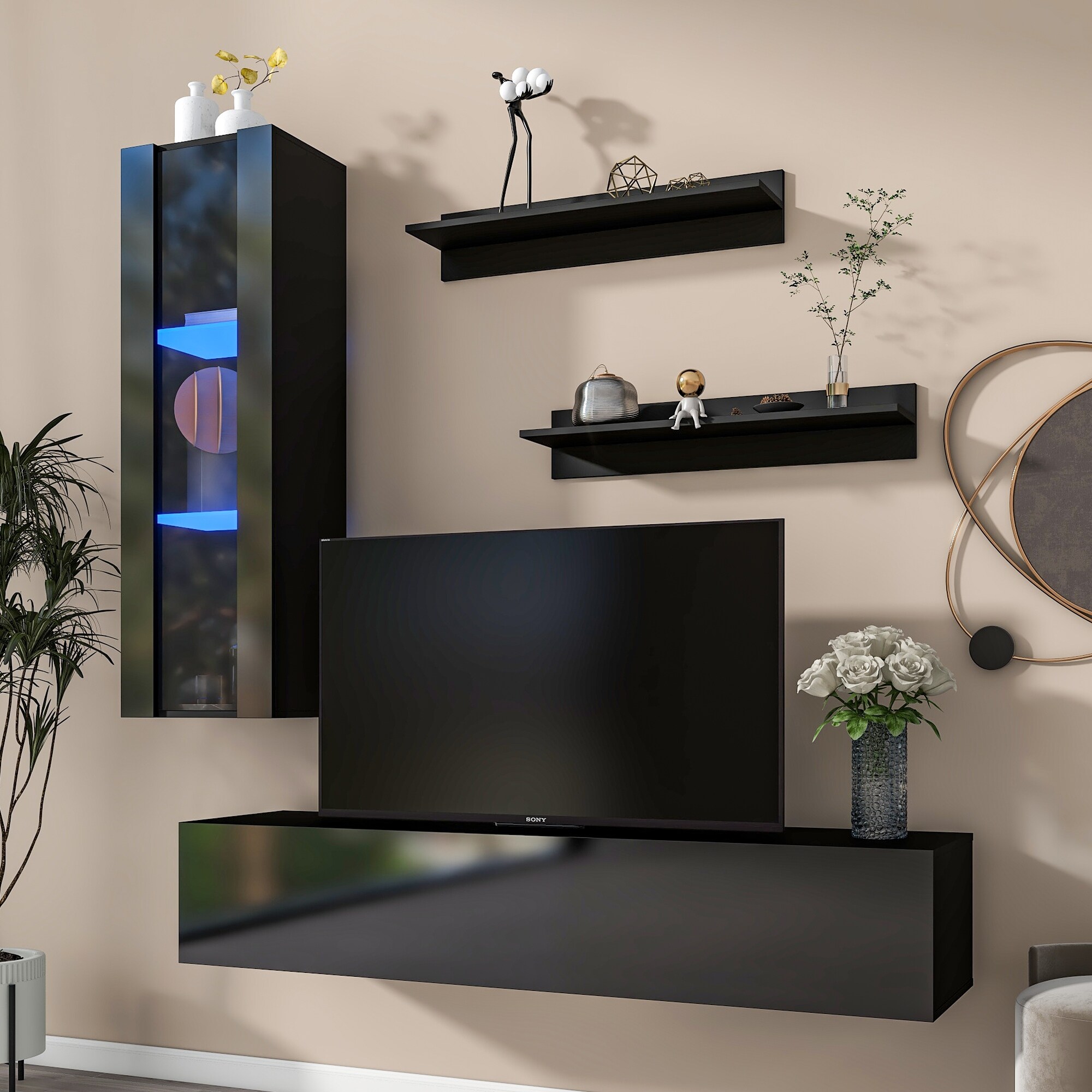 Tv mount with storage store