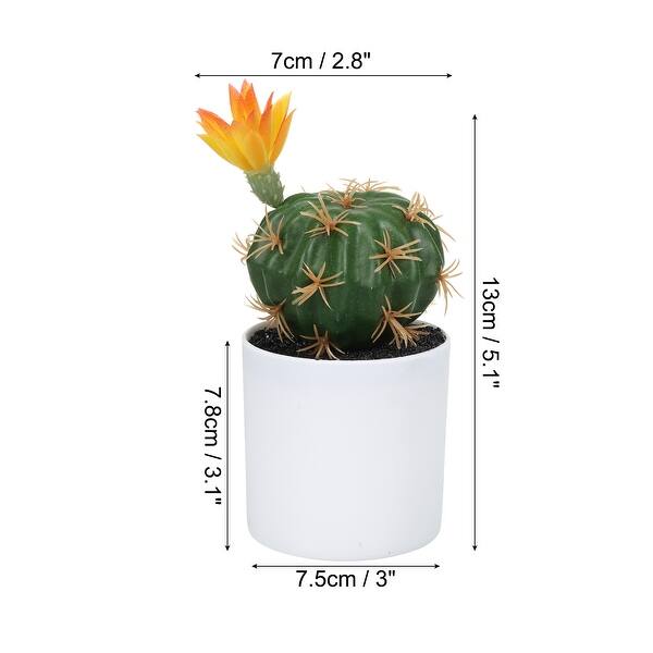 5.1"x2.8" Artificial Cactus Fake Flowering Cactus Decor Faux Succulents ...