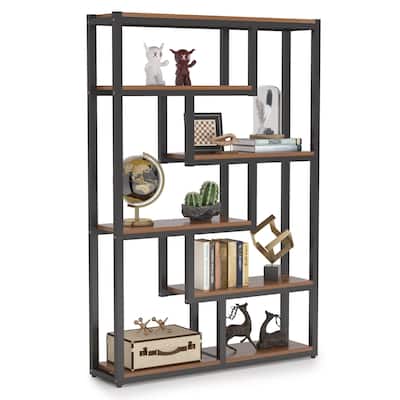 6-Shelf Industrial Bookshelf, Vintage Etagere Bookcase, 69 Inch Tall ...