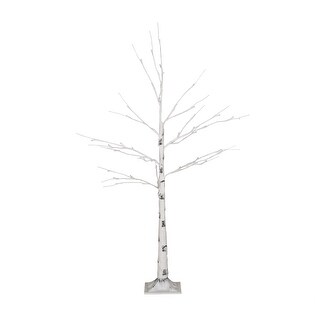 4ft Birch Tree with 48 LED Lights, Artificial Twig Tree for Home or ...