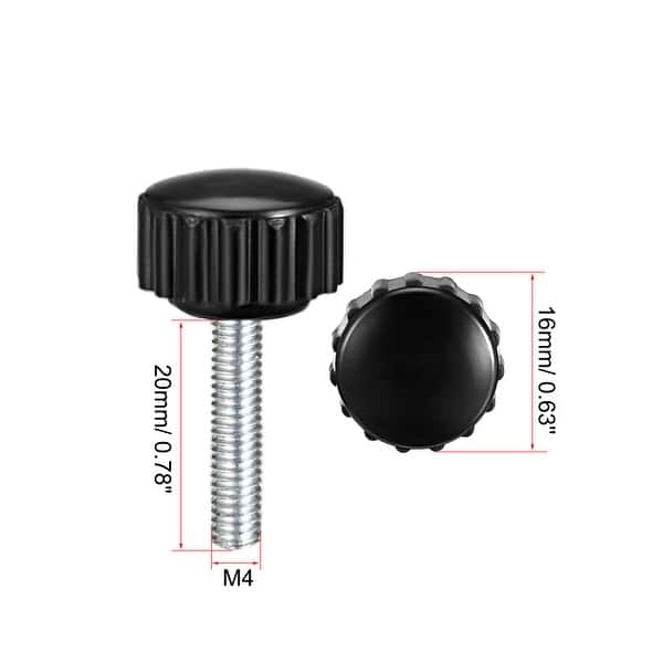M4 x 30 Male Thread Knurled Clamping Knobs Grip Thumb Screw on Type 4 ...