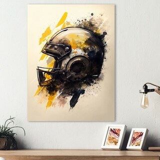 Designart 'Football Player Helmet I' Sport Football Metal Wall Art ...