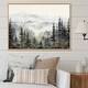 Designart "Pine Tree Misty Mountain II" Floral Framed Wall Art Living ...