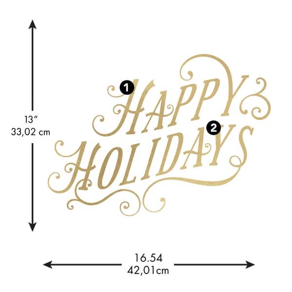 RoomMates Happy Holidays Peel And Stick Wall Decals With Metallic Ink ...