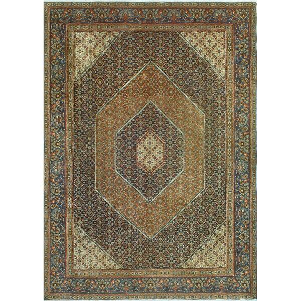 Super Vintage Distressed Filiz Navy/Lt. Brown Rug - 6'5" x 10'1" - Bed ...