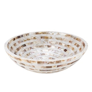 Mother of Pearl Seashell Vessel Sink Gold and White Rings Inlay - Bed ...