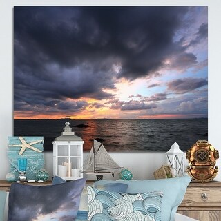 Designart "Dramatic Panoramic Tropical Sunset VIII" Nautical & Coastal ...