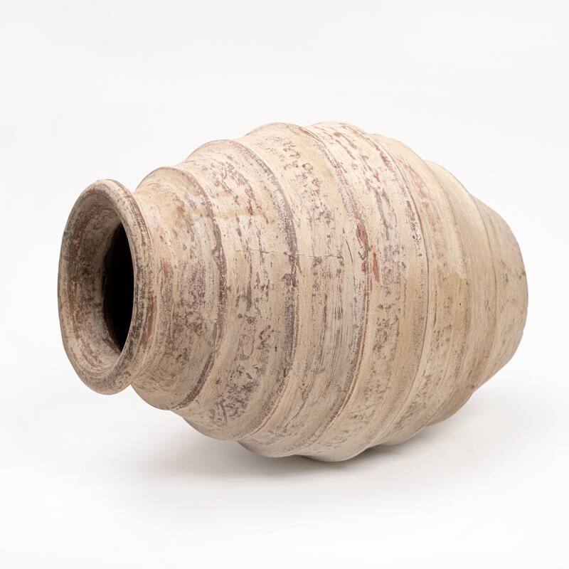 Artissance 19 in. H Off White Pottery Tribe Water Jar Large - Overstock ...