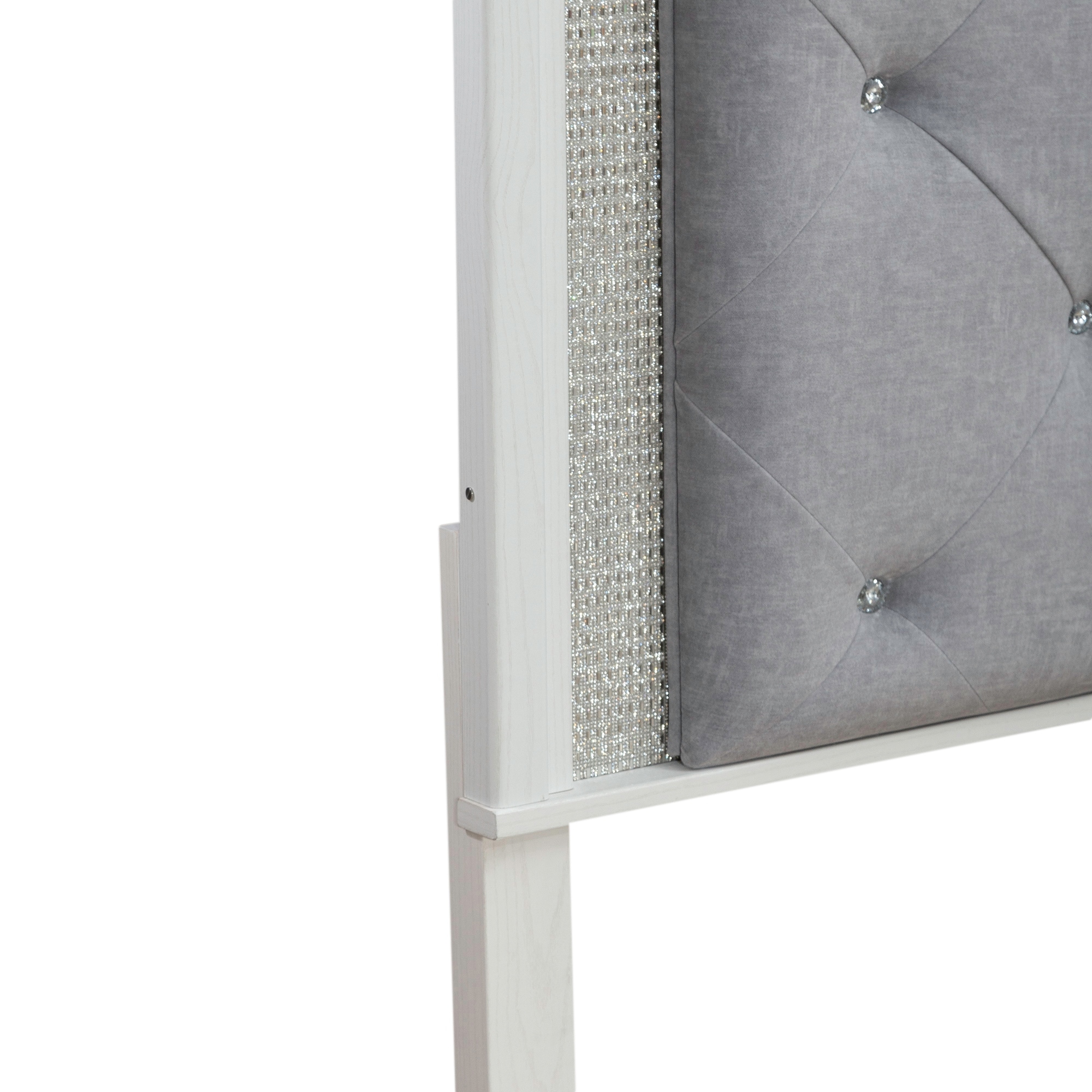 Reflections Pearl White Rhinestone Upholstered Panel Headboard with Lights King Queen Full Twin Bed Bath Beyond 40940290
