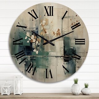 Designart "Subtle Serenity IV" Abstract Collages Oversized Wood Wall ...