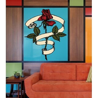 Red Rose Wall Decal, Red Rose Wall sticker, Red Rose wall decor - Bed ...