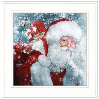 Santa With Presents 1 White Framed Print Wall Art - Bed Bath & Beyond ...