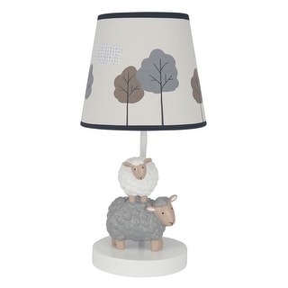 Lambs & Ivy Baby Farm Grey/White Lamb/Sheep Nursery Lamp with Shade ...