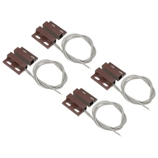 Magnetic Reed Switch, 4 Pack NO Wired Magnetic Contact Switch, Brown ...