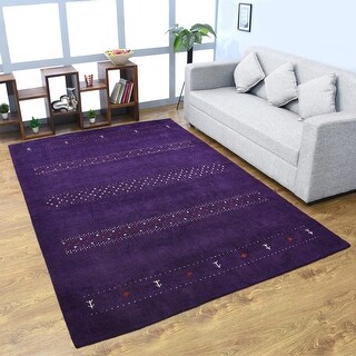 Hand Knotted Loom Silk Mix Area Rug Contemporary Purple LSM509 - 8'x10 ...