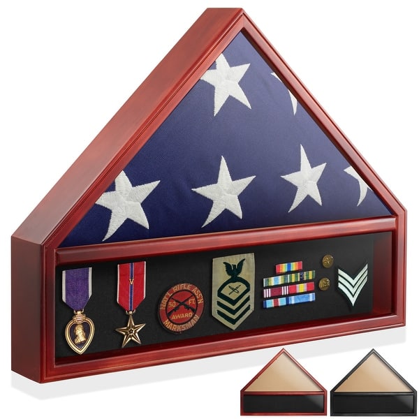 Military Medal and Burial Flag Shadow Box Display Case - Bed Bath ...