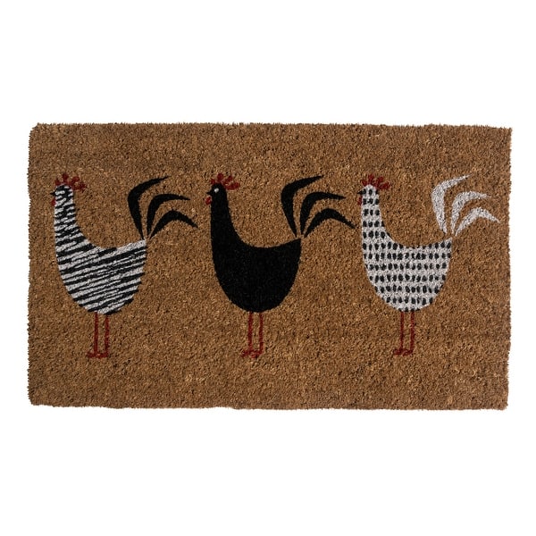 Entryways Roosters Handwoven Coconut Fiber Doormat - Bed Bath & Beyond ...